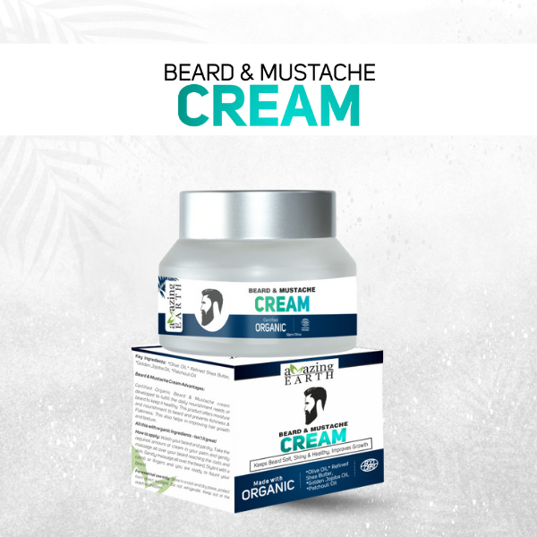 AMAzing EARTH Beard & Mustache Cream - Organic Beard Cream – Vegetal Shop